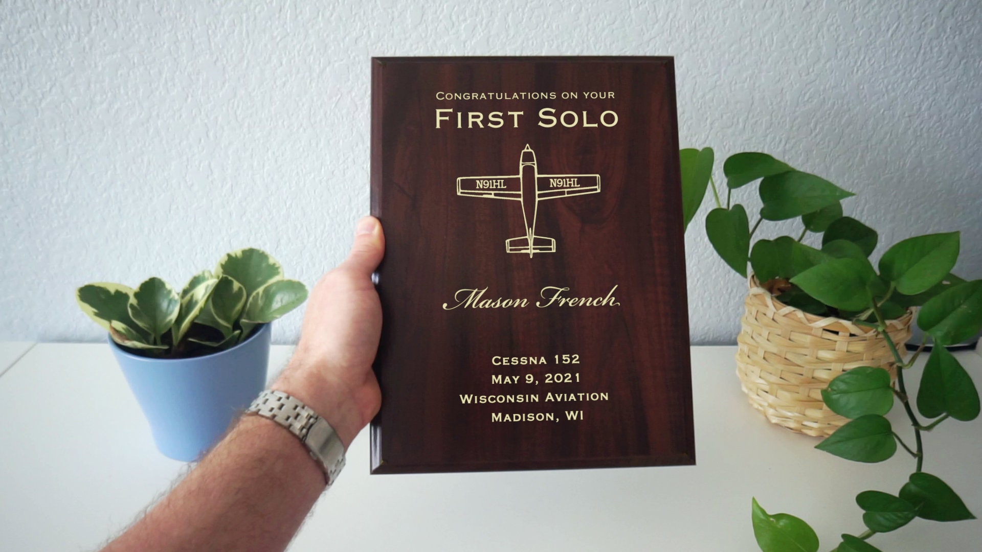 First Solo Flight Award | Personalized Airplane Pilots First Solo Gift ...