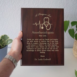 Anesthesiologist Prayer Plaque | Precision Holding Consciousness ...