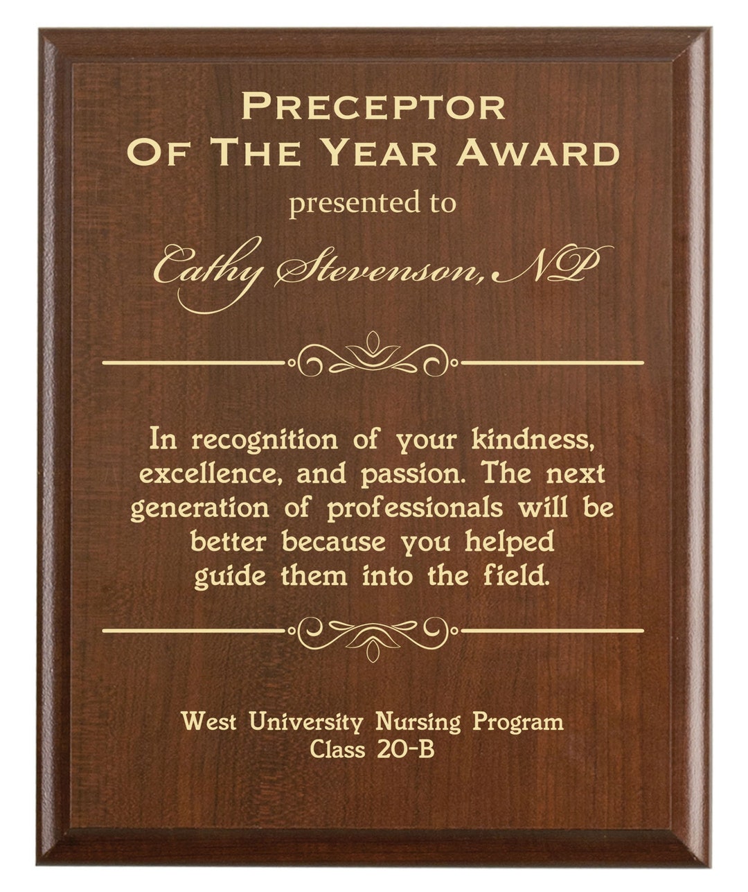 Preceptor of the Year Gift Plaque | Nursing or Pharmacy Mentor ...
