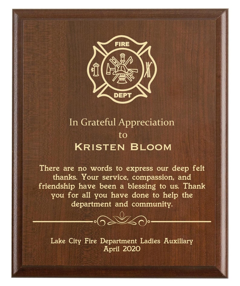 Ladies Auxiliary Thank You Appreciation Plaque Recognition | Etsy