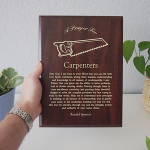Carpenters Prayer Plaque | Personalized Carpentry or Builders ...