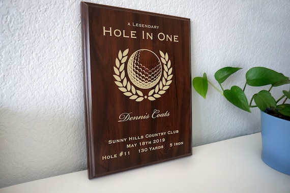 Hole in One Golf Award Plaque Golfer Gift to Display for | Etsy