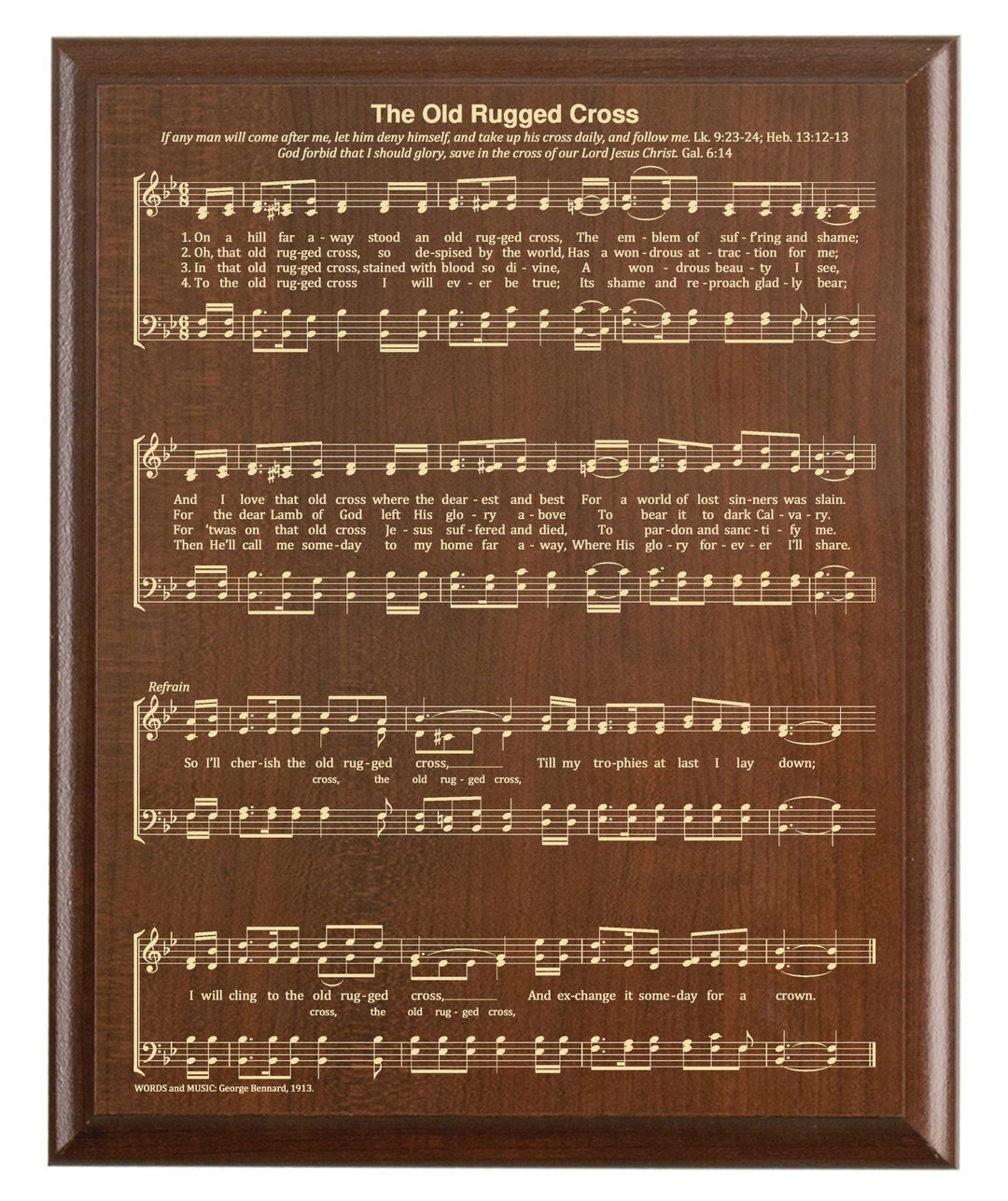 Old Rugged Cross Hymn Print | Christian Hymnal Wall Art, Christian ...