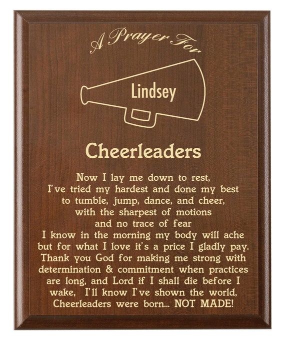 Cheerleader Prayer Plaque Personalized Cheerleading Gift A | Etsy