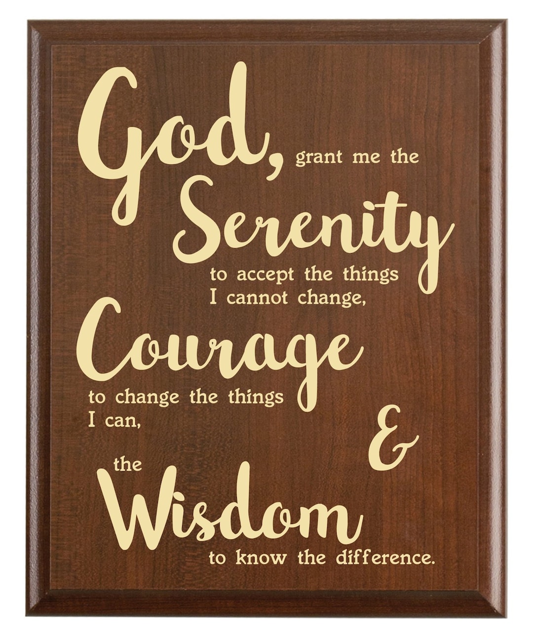 Serenity Prayer Plaque | One Day at a Time Blessing Wall Art Sign ...