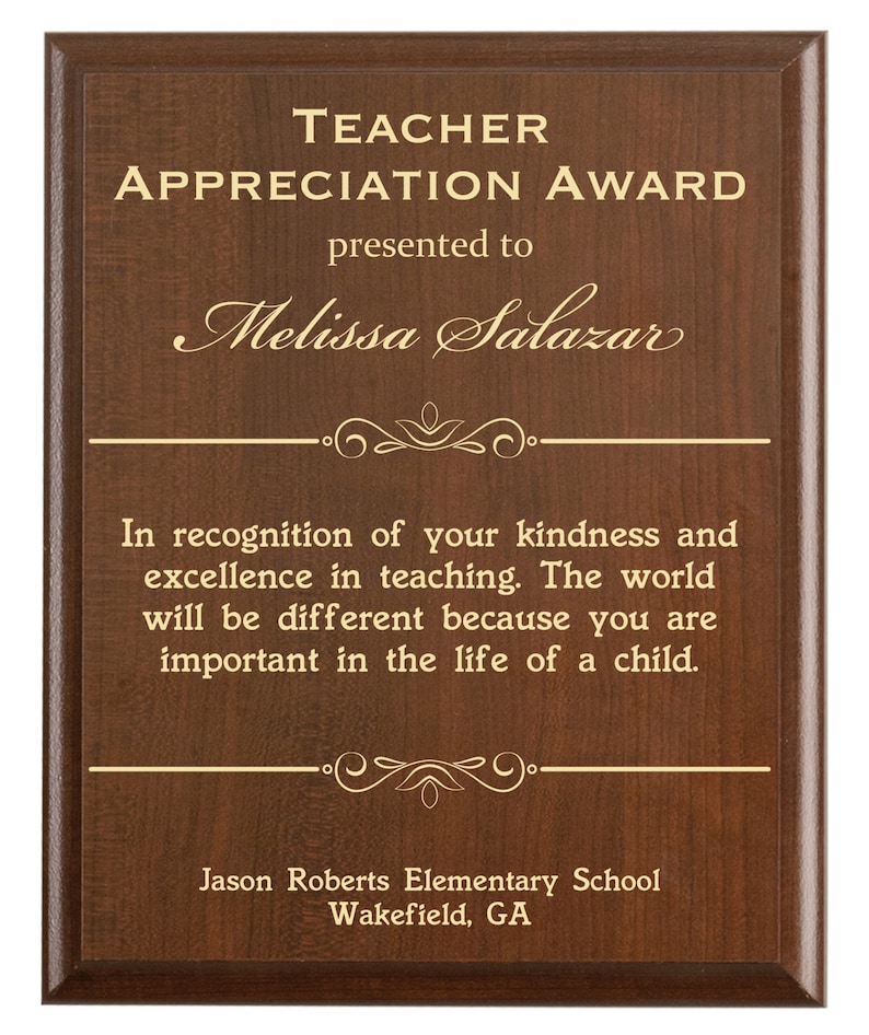 Teacher Appreciation Gift Plaque End of Year Recognition - Etsy Teacher Appreciation Gift Plaque End of Year Recognition - Etsy