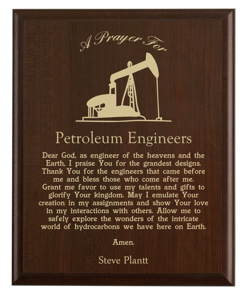 Petroleum Engineer Prayer Plaque | Innovation Extracting Resources From ...