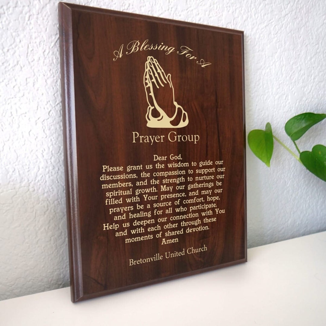 Prayer Group Blessing Plaque | Personalized Church Prayer Team Gift | A ...