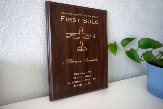 First Solo Flight Award Personalized Pilots First Solo Gift - Etsy