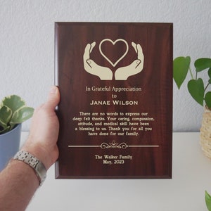 Nursing Home Thank You Gift | Appreciation Award Plaque for Elderly ...