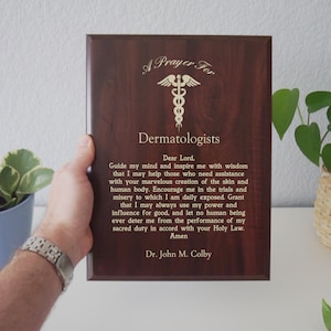 Dermatologist Prayer Plaque | Personalized Dermatologists Gift for ...