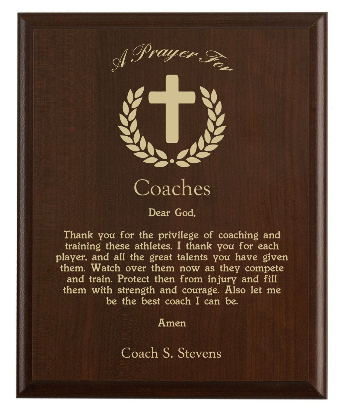 Coaches Prayer Plaque Personalized Fellowship Christian - Etsy