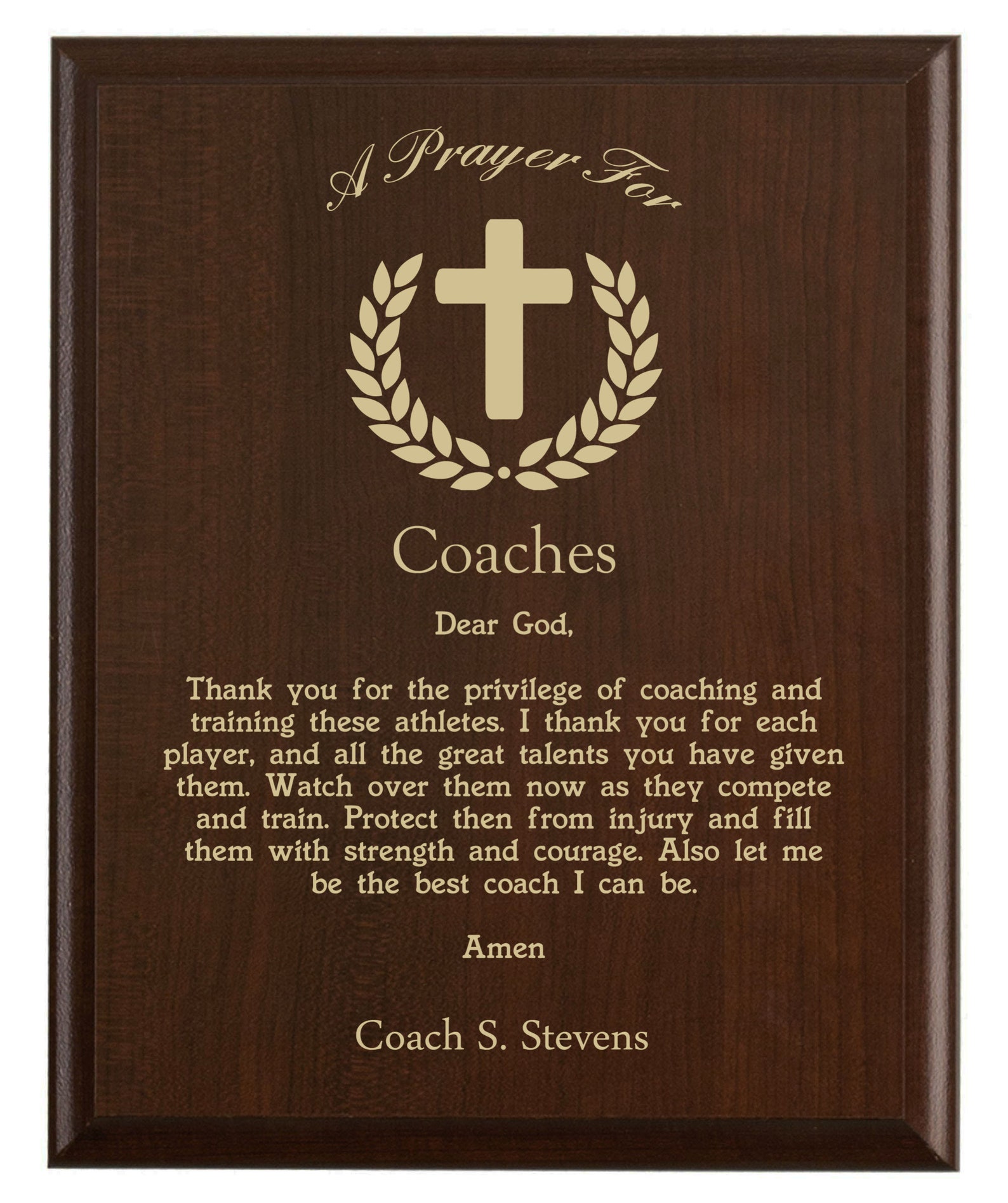 Coaches Prayer Plaque Personalized Fellowship Christian - Etsy