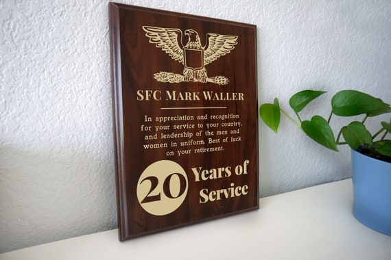 Military Retirement Award Plaque Personalized US Armed - Etsy