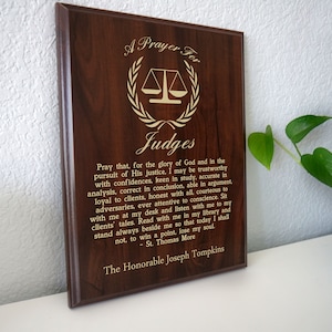 Judge Prayer Plaque | Wisdom Rendering Verdicts That Alter Destinies ...
