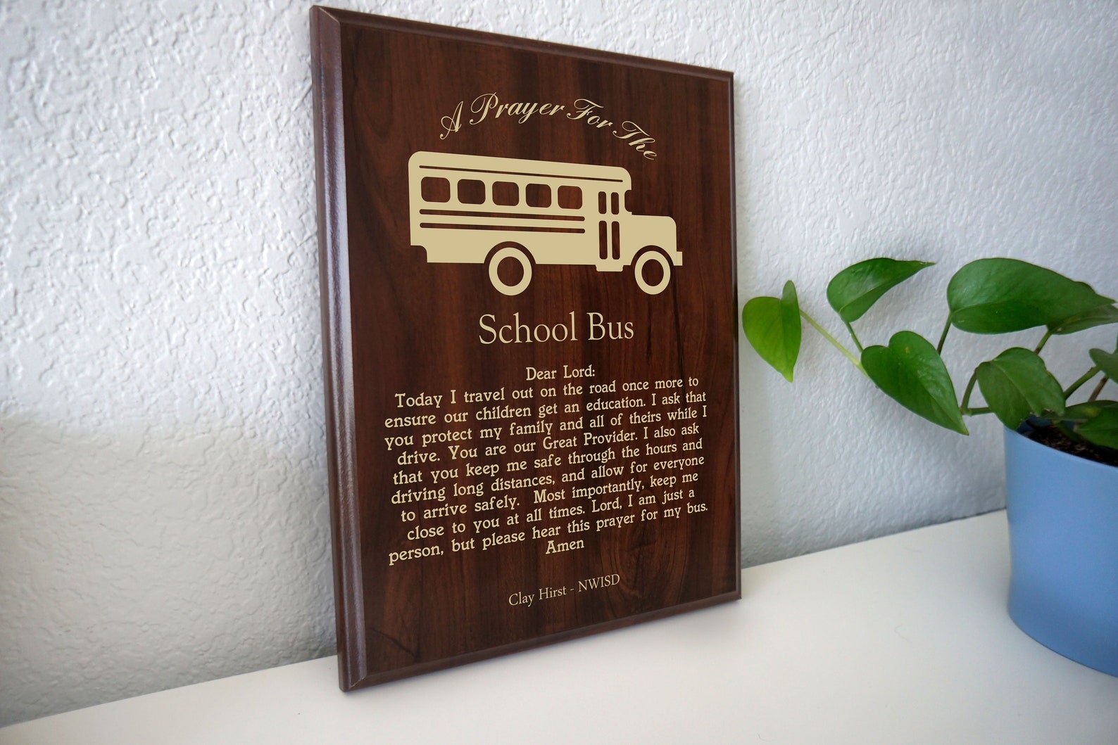 Bus Driver Prayer Plaque Personalized School Bus Drivers - Etsy