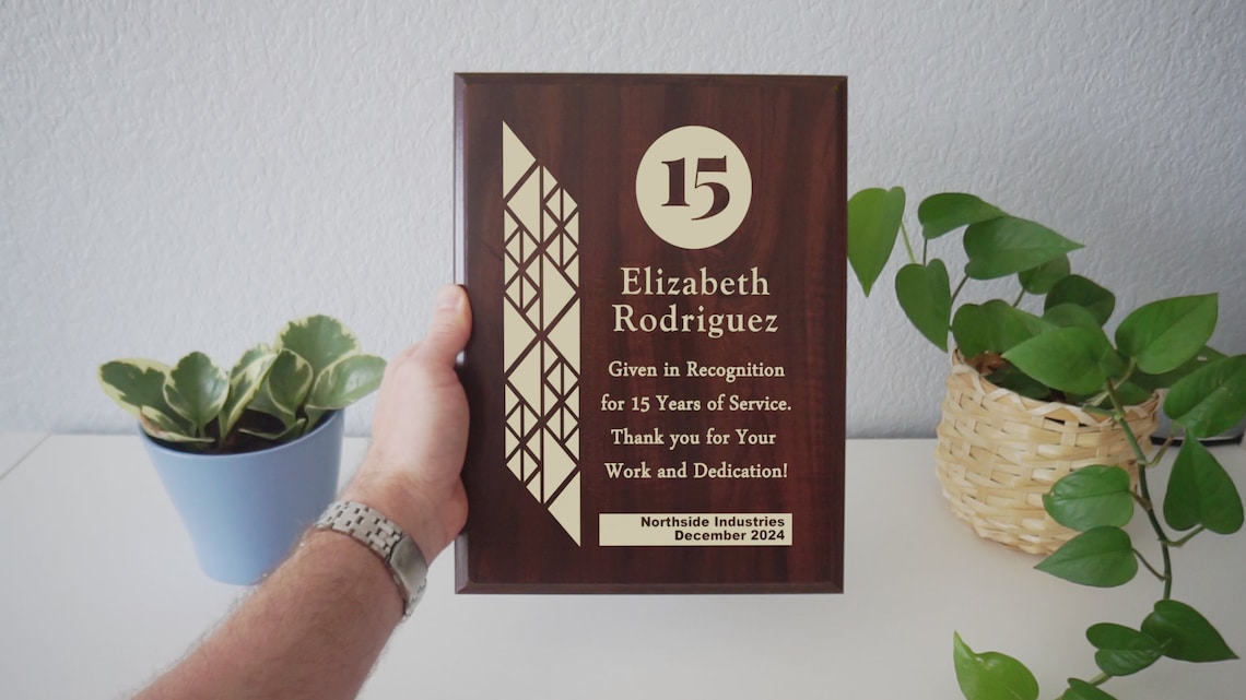 15 Year Work Anniversary Gift Award | Fifteen Years of Service Employee ...