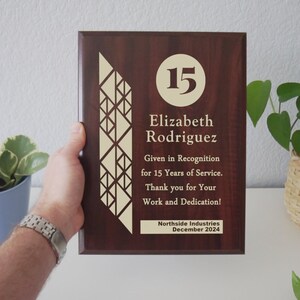 15 Year Work Anniversary Gift Award | Fifteen Years of Service Employee ...