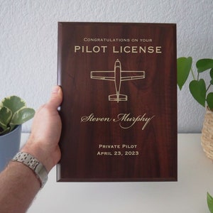 New Pilot License Award | Personalized Private Pilot's Certificate Gift ...