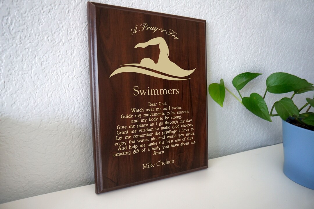 Swimmer Prayer Plaque | Personalized Swimmers Gift | A Swim Prayer for ...