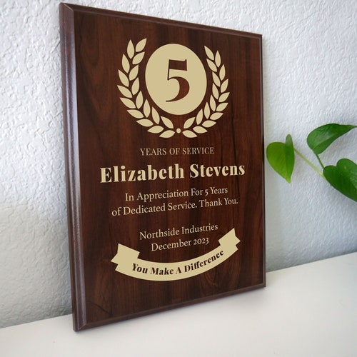 Work Anniversary Plaque - Etsy
