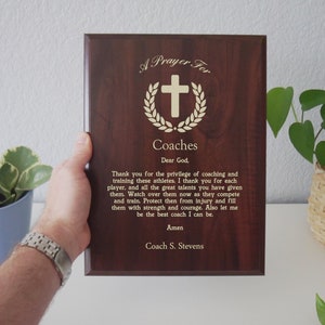Coaches Prayer Plaque | Personalized Fellowship Christian Coaching ...