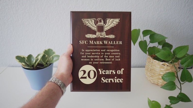 Military Retirement Award Plaque Personalized US Armed - Etsy