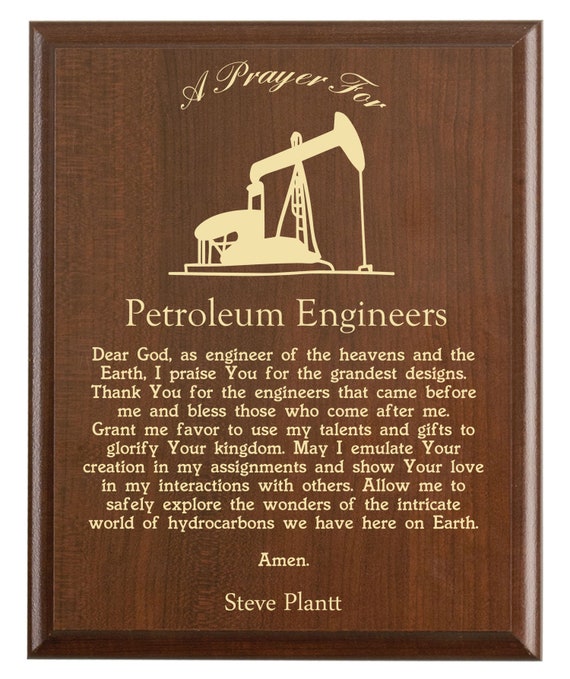 Petroleum Engineer Prayer Plaque Oilfield Engineering Worker | Etsy