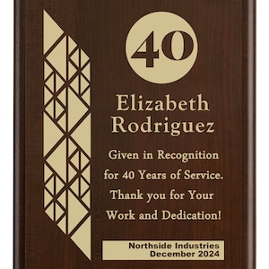40 Year Work Anniversary Gift Award | Forty Years of Service Employee ...