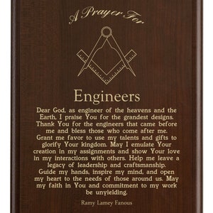 Engineer Prayer Plaque | Vision Designing Systems That Must Function ...