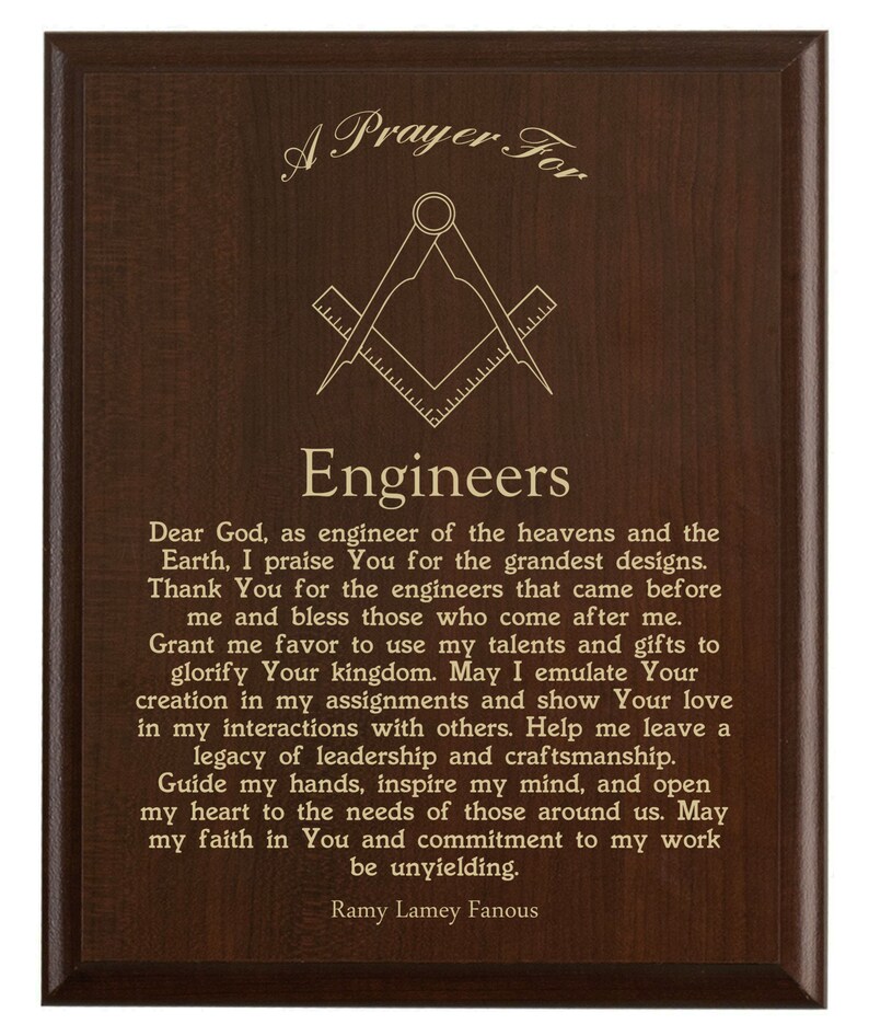 Engineer Prayer Plaque | Vision Designing Systems That Must Function ...