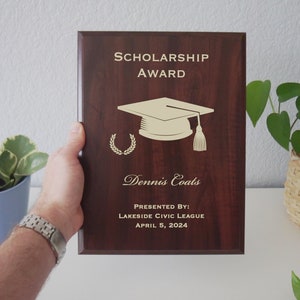 Scholarship Award Plaque | Personalized High School or College ...