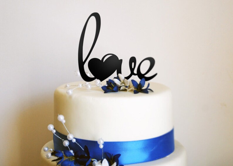 Love Heart Cake Topper Love Wedding Cake Topper or - Etsy