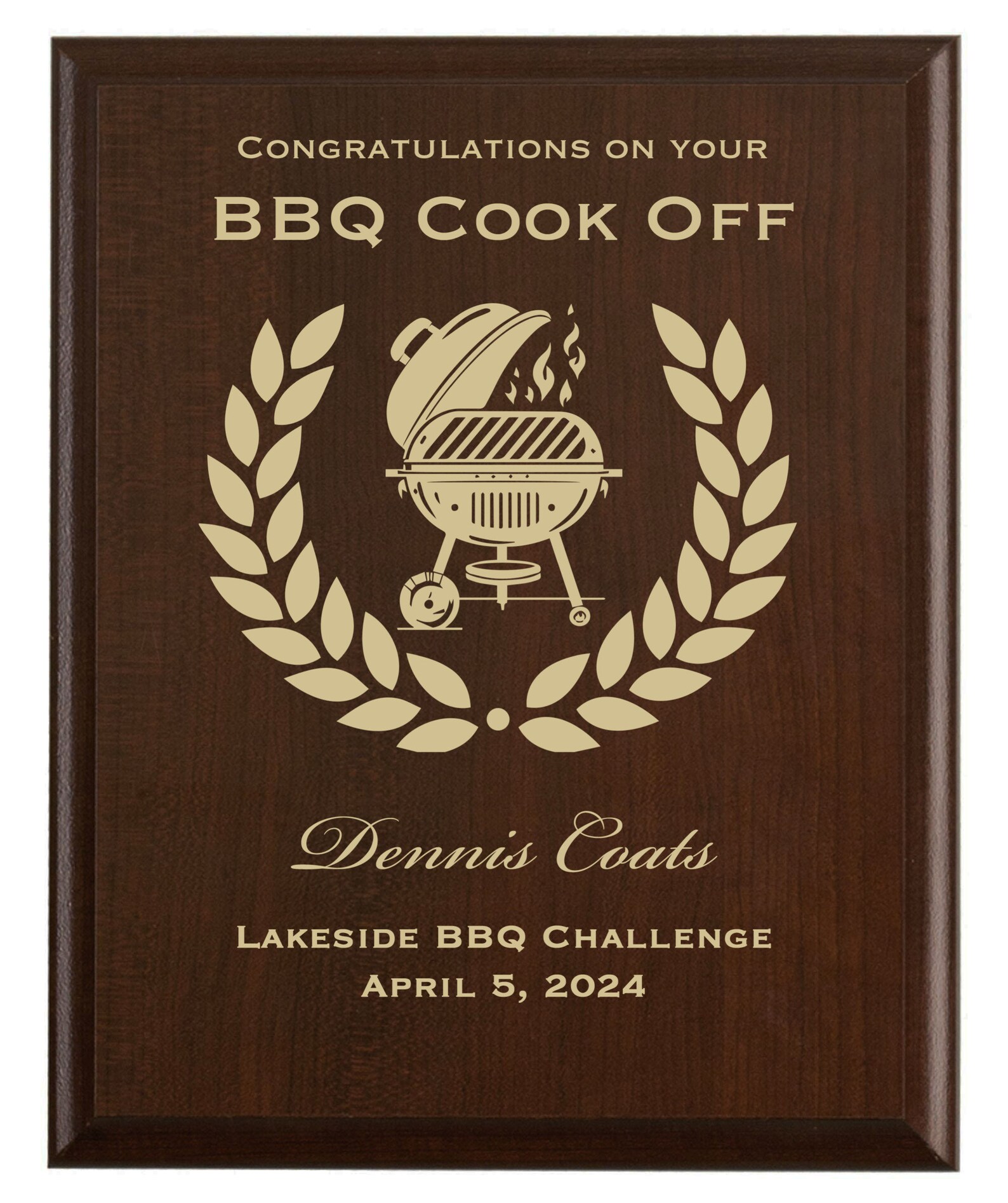 BBQ Cook off Award Plaque | Personalized Plaque for a Barbecue Cookoff ...