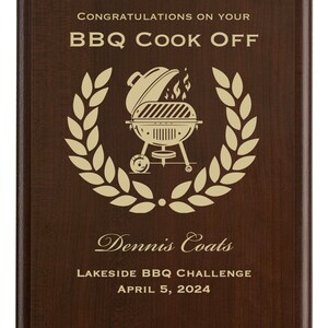 BBQ Cook off Award Plaque | Personalized Plaque for a Barbecue Cookoff ...