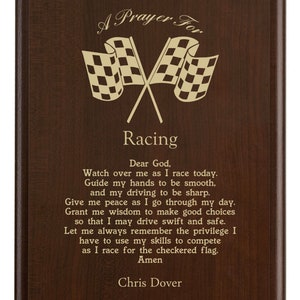 Car Racing Prayer Plaque | Personalized Drag, Rally or Track Racer Gift ...