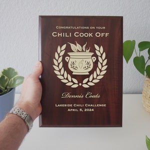 Chili Cook off Award Plaque | Personalized Plaque for a Chili Cook-off ...