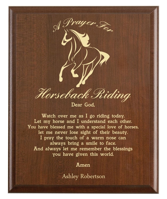 Horseback Riding Prayer Plaque Personalized Horse Riding | Etsy