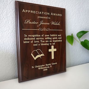 Pastor Appreciation Day Gift | Preacher Recognition Award From the ...