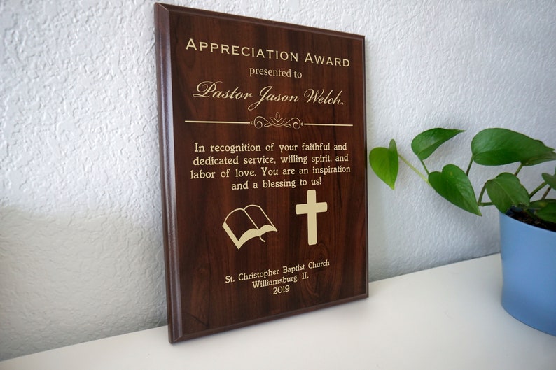 Pastor Appreciation Day Gift | Preacher Recognition Award From the ...