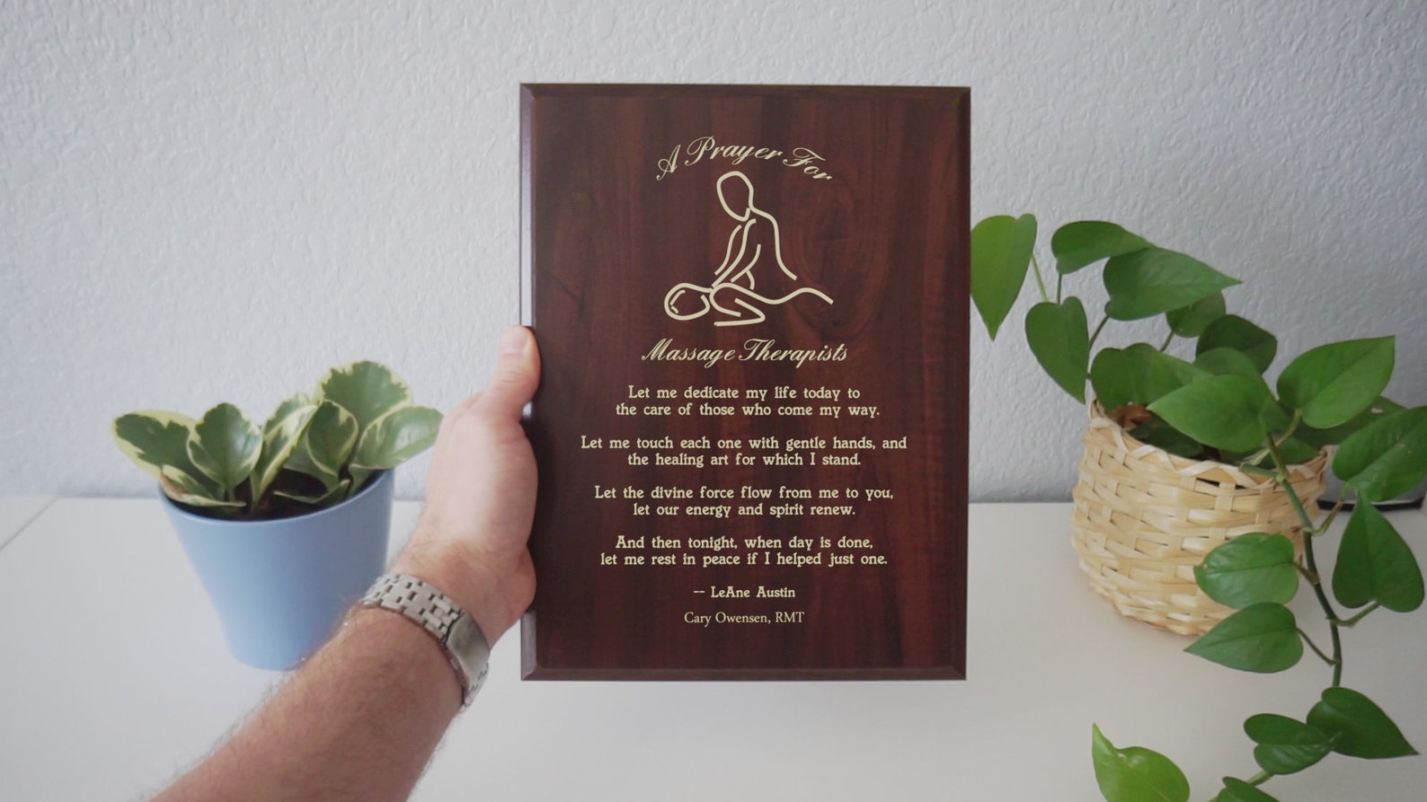 Massage Therapist Prayer Plaque | Healing Touch Releasing Tension ...