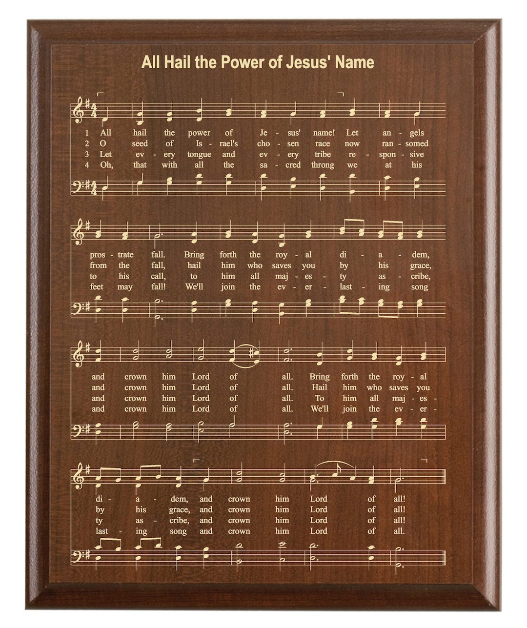 All Hail the Power of Jesus' Name Hymn Print | Christian Hymnal Wall ...
