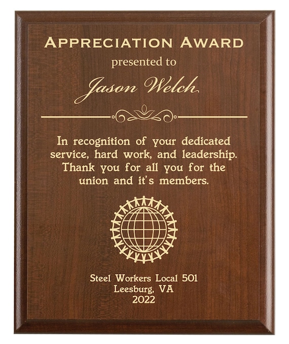Union Made Plaques And Awards at Danita Foster blog