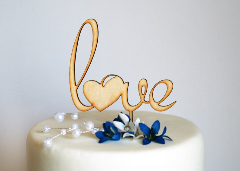Love Heart Cake Topper Love Wedding Cake Topper or - Etsy