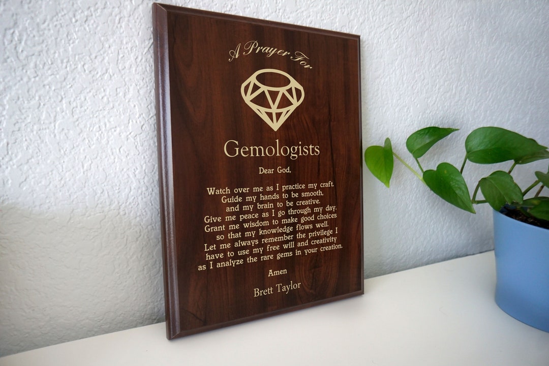 Gemologist Prayer Plaque | Personalized Gemologists Gift | Gem Science ...