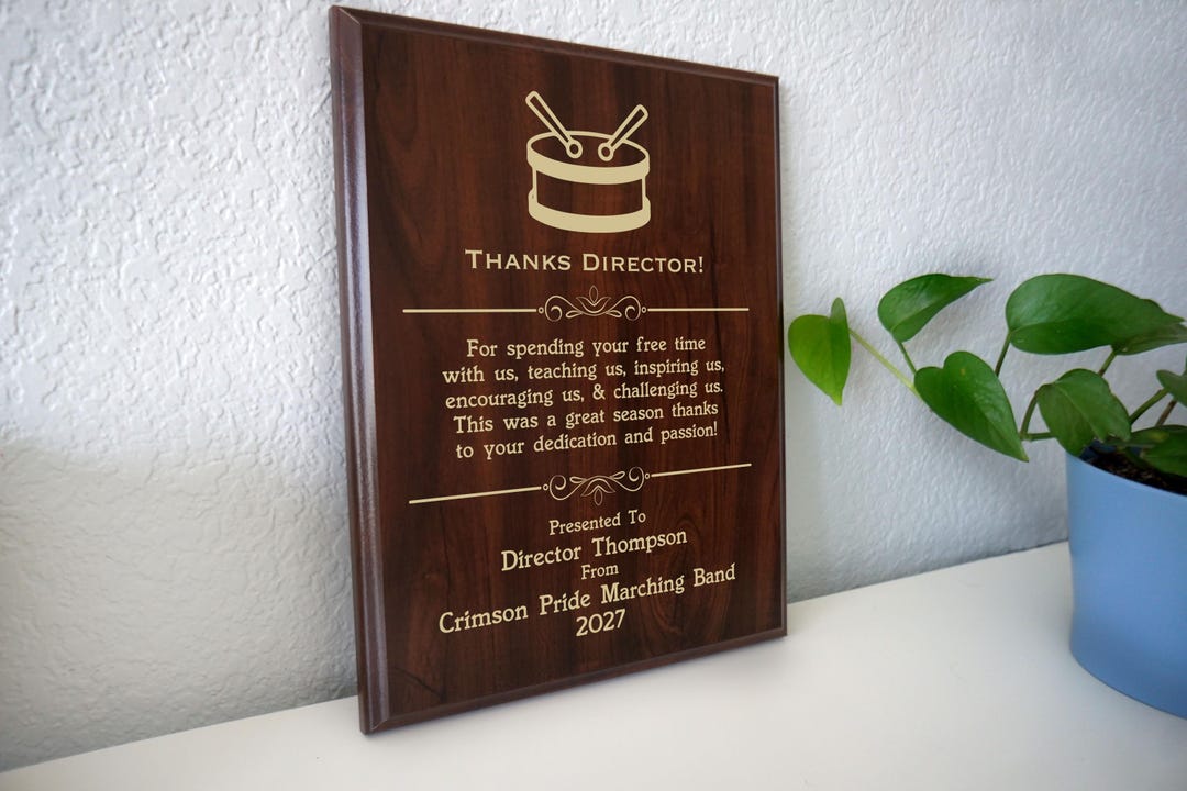 Marching Band Director Personalized Thank You Plaque | Every Drill ...