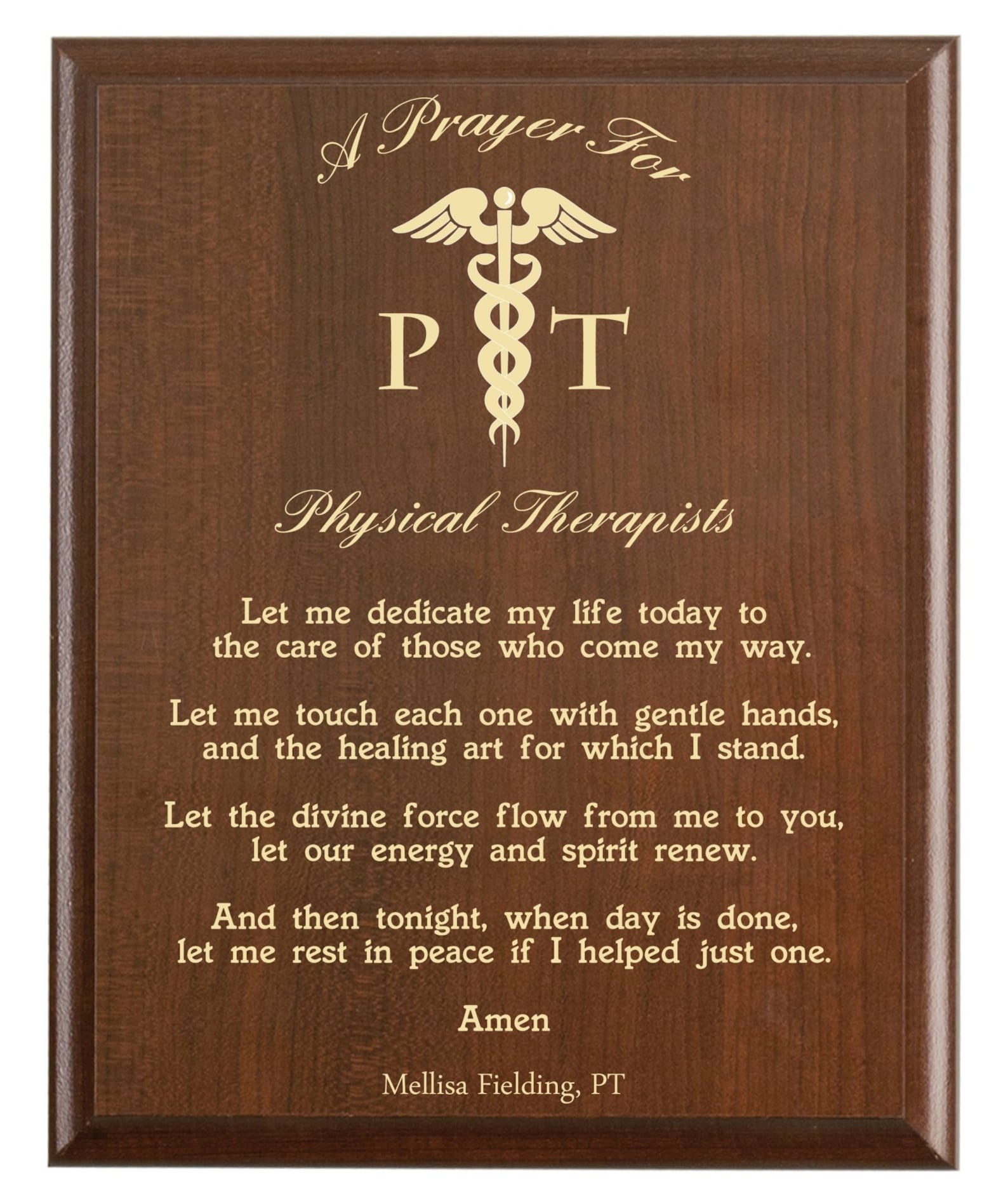 Physical Therapist Prayer Plaque Personalized PT Physical | Etsy