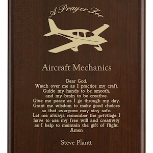 Aircraft Mechanic Prayer Plaque | Personalized Aviation Mechanic's Gift ...