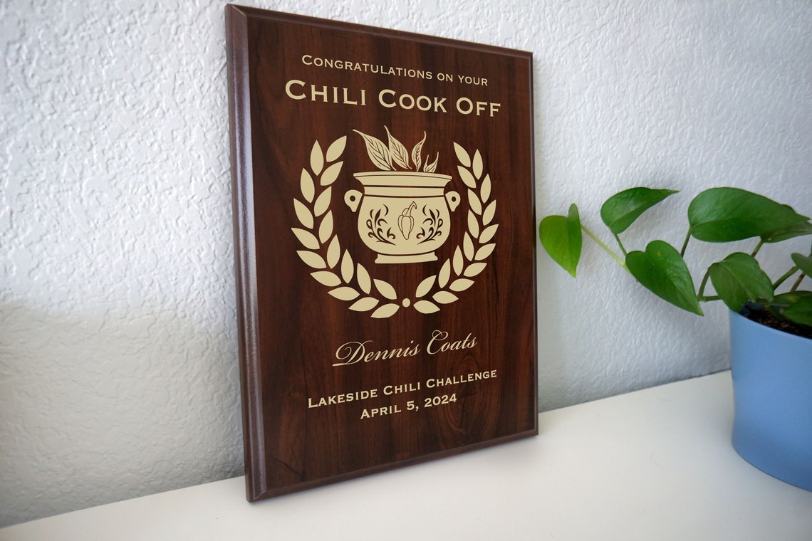 Chili Cook off Award Plaque | Personalized Plaque for a Chili Cook-off ...