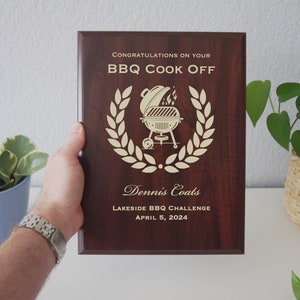 BBQ Cook off Award Plaque | Personalized Plaque for a Barbecue Cookoff ...